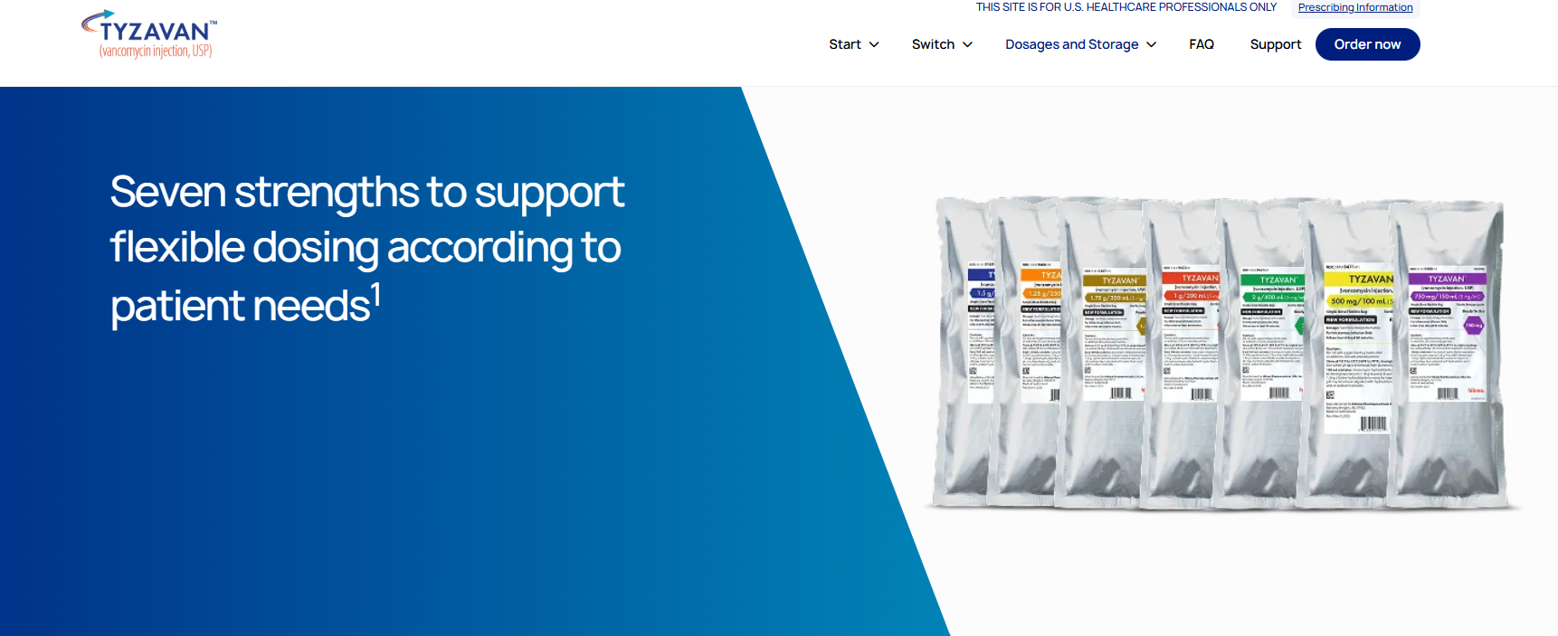Dosages and storage - Tyzavan vancomycin premix