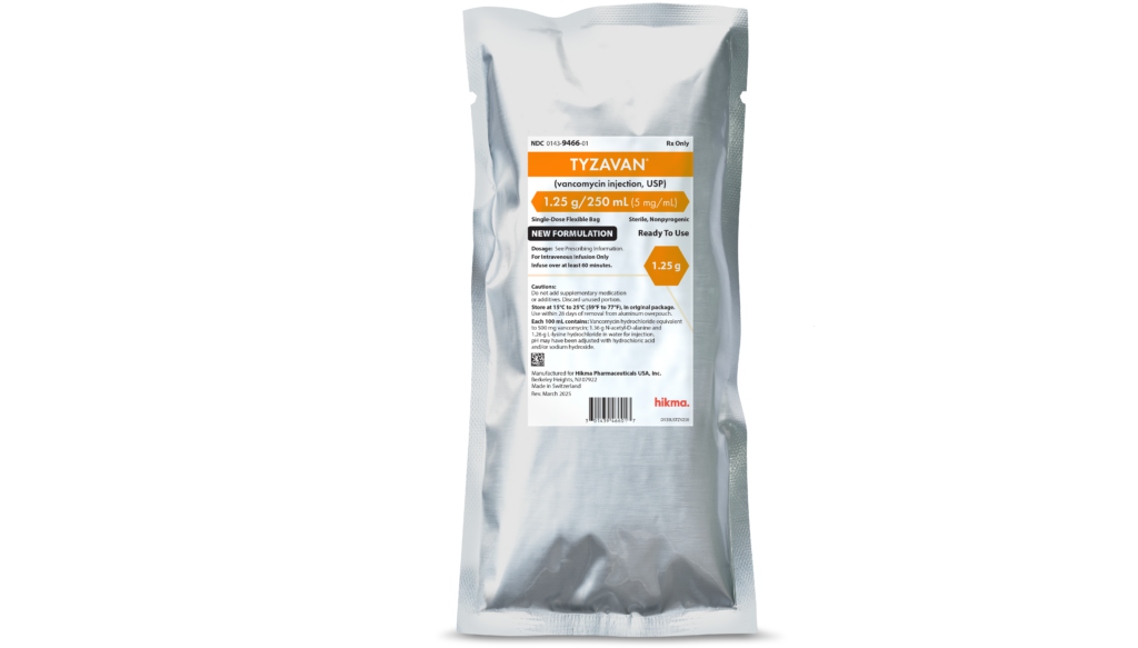 Dosages and storage - Tyzavan vancomycin premix