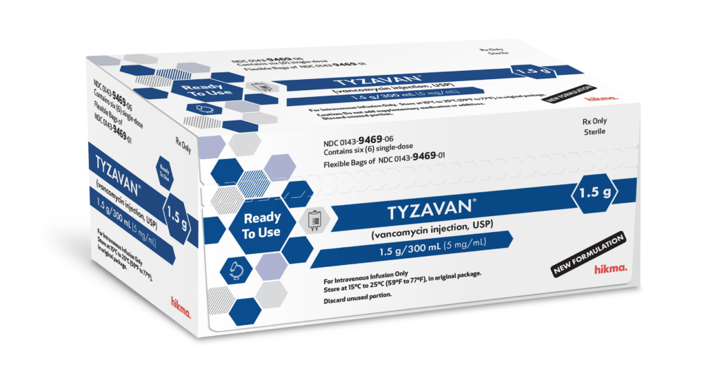 Dosages and storage - Tyzavan vancomycin premix