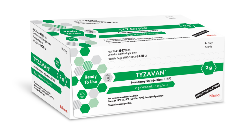 Dosages and storage - Tyzavan vancomycin premix