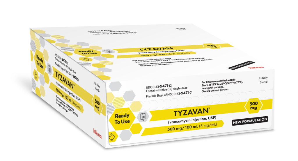 Dosages and storage - Tyzavan vancomycin premix